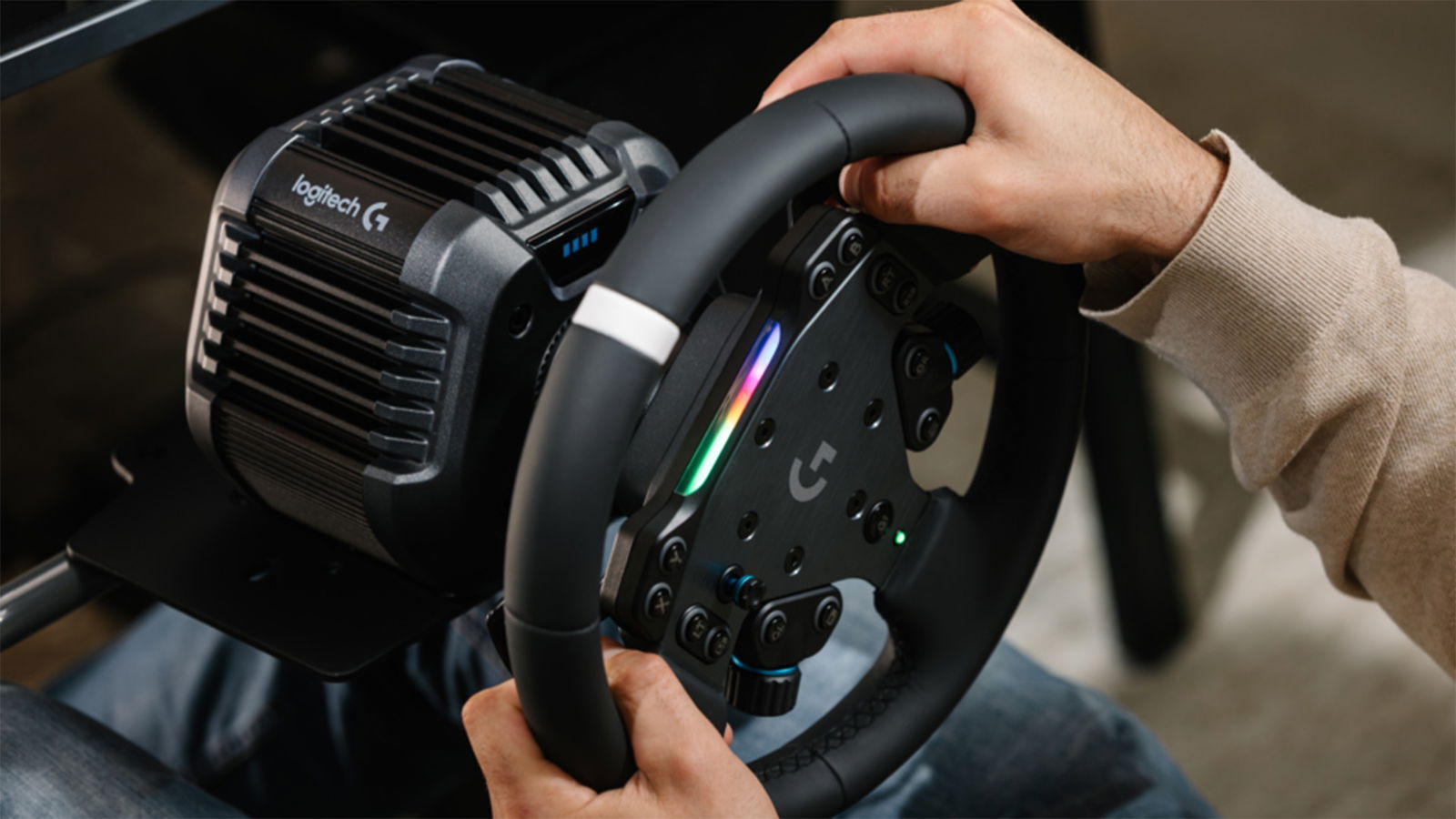 Logitech RS50 Revealed As Mid-Range Direct Drive Wheelbase | CarThrottle
